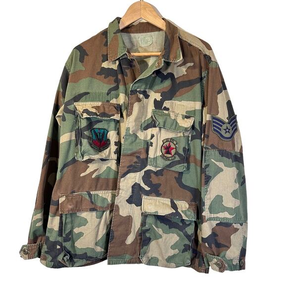 Vintage | Jackets & Coats | Vintage Tactical Air Command Patched Camo ...